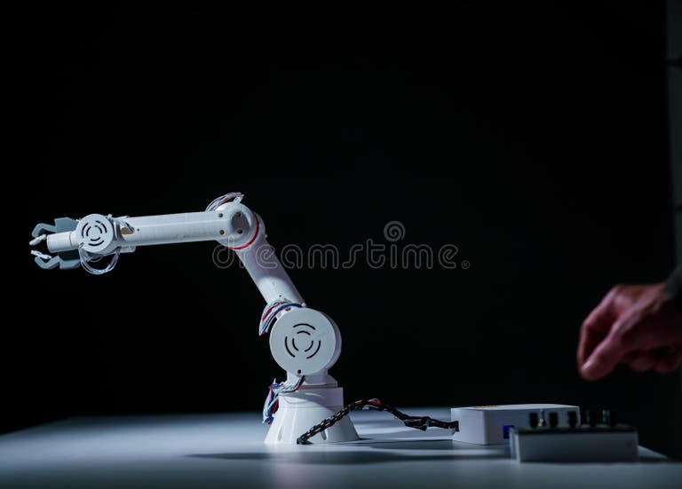 Industrial Robot in Mechatronics Laboratory Stock Photo - Image of ...