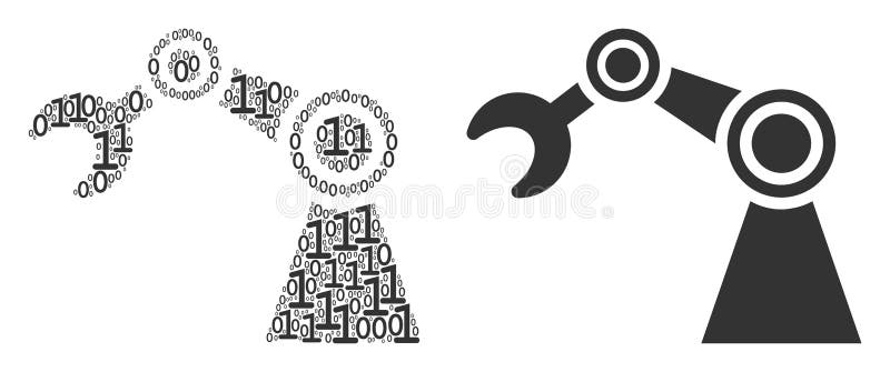 Industrial Robot Collage of Triangles Stock Vector - Illustration of ...