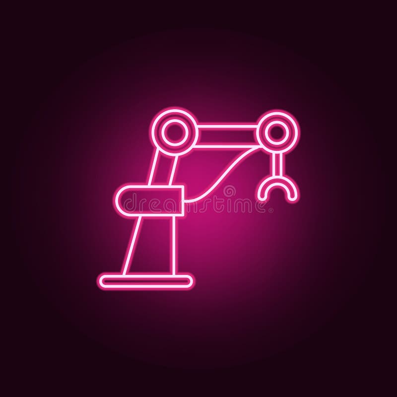 Industrial Robot Neon Icon. Elements of Artifical Intelligence Set ...