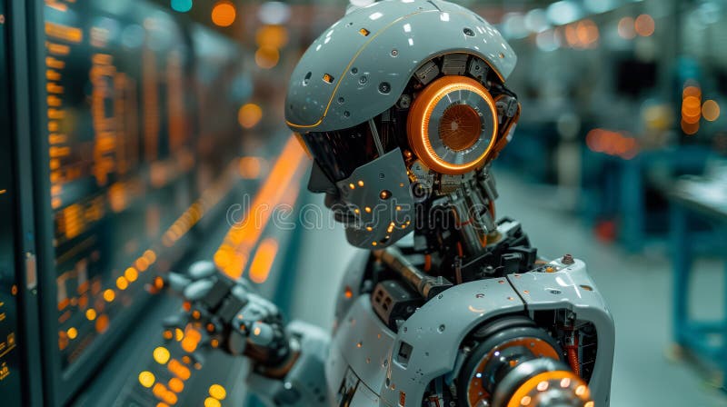 Industrial Robot Works Automatically in Smart Autonomous Factory Stock ...