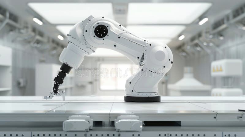 Industrial Robotic Arms with Precision Tools in Manufacturing Process ...