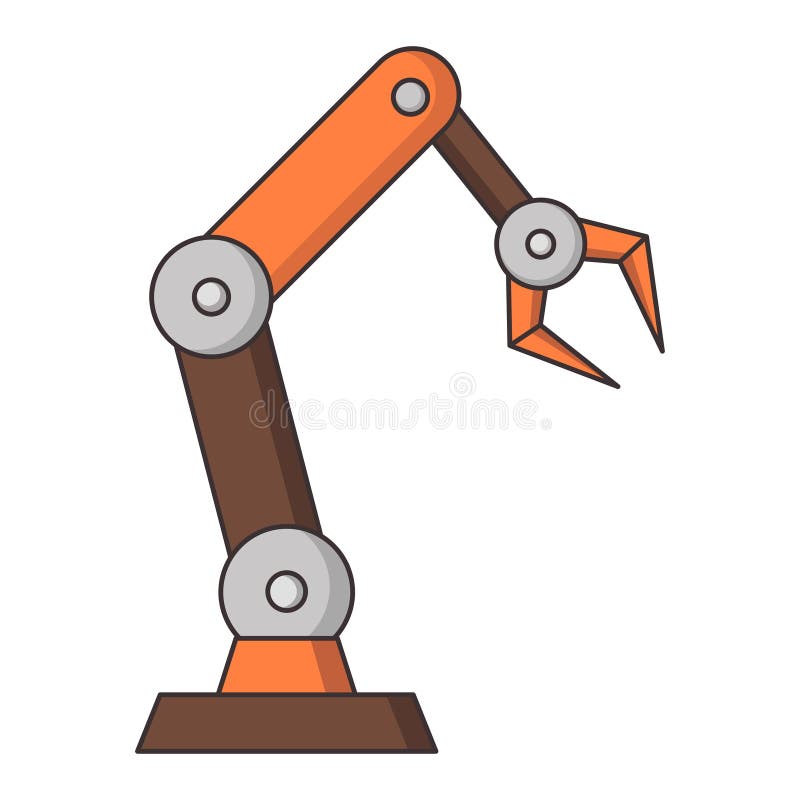 Industrial Robotic Arm Color Ico N. Robot Hand Stock Illustration ...