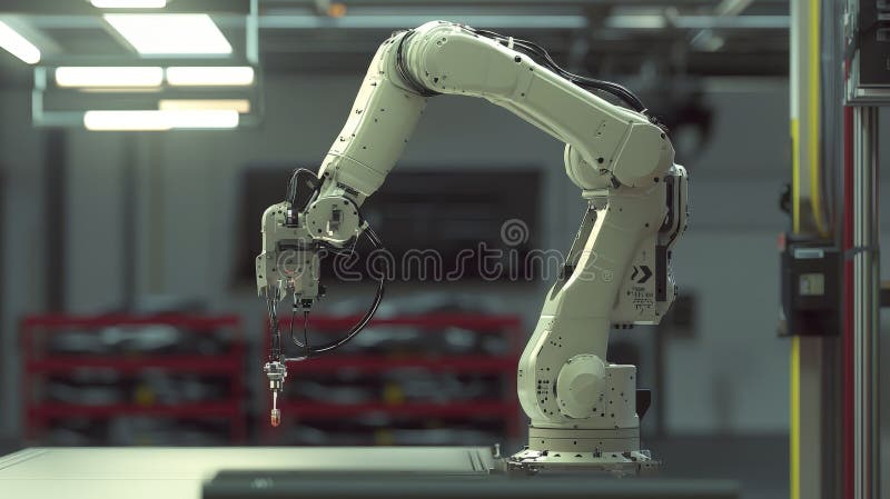 Industrial Robotic Arm Equipped with Precise Tools Stock Illustration ...