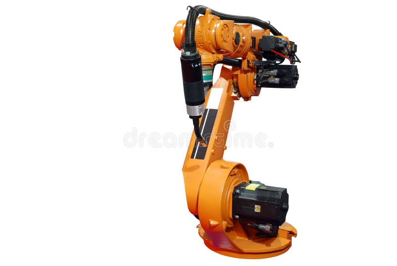 Industrial Robotic Arm Isolated Stock Image - Image of industry, metal ...