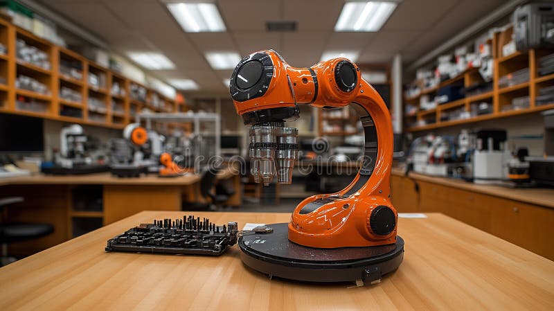 Industrial Robotic Arm in a Lab Setting Stock Illustration ...