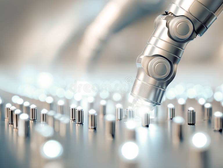 Industrial Robotic Arm Performs Microchip Assembly in Automated ...