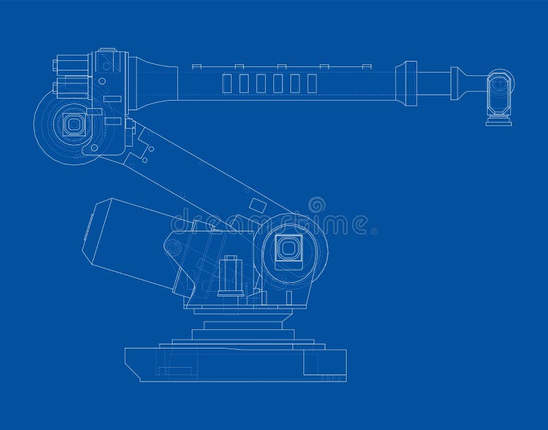 Industrial Robotic Arm. Vector Stock Vector - Illustration of robotic ...