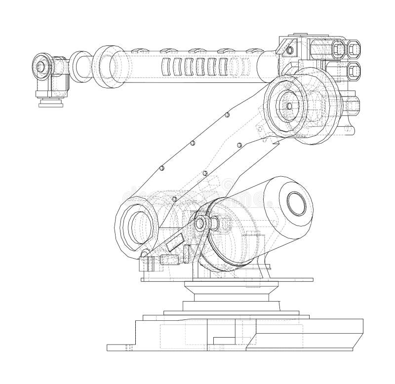 Industrial Robotic Arm. Vector Stock Vector - Illustration of equipment ...