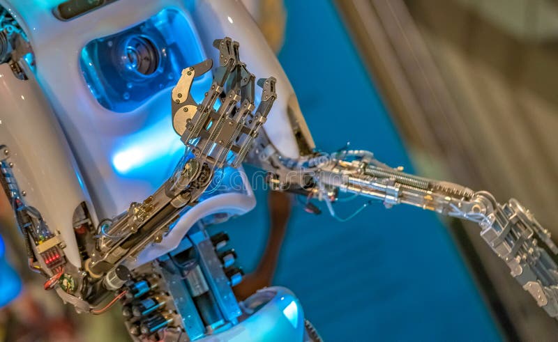 Industrial Robot Hand Mechanism Technology Stock Image - Image of ...