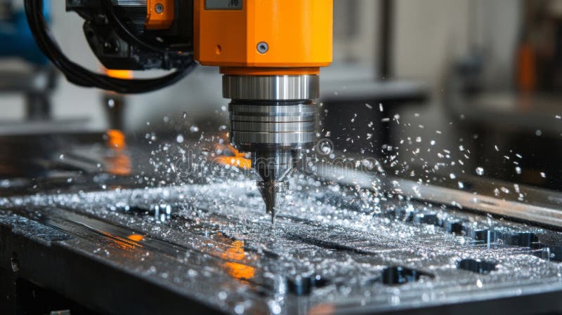 Industrial Robotic Milling Machine Precision Metalworking Process Stock Illustration ...