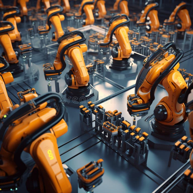 Automated Industrial Robots Streamlining Production Processes Stock Photo - Image of industrial ...
