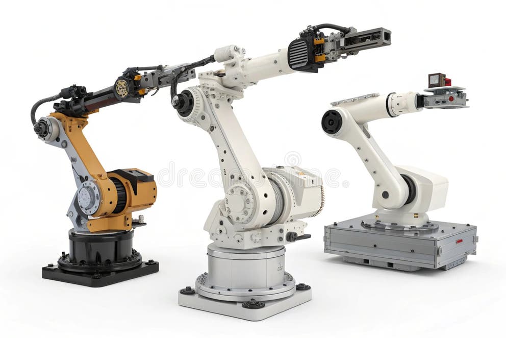 Industrial Robots 3D Rendering: Different Robot Types Isolated Stock ...