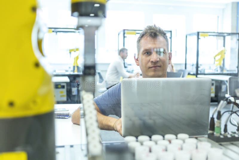 Industrial Robots Development Stock Image - Image of communication ...