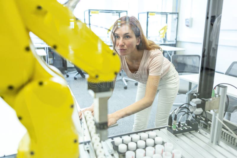 Industrial Robots Development Stock Photo - Image of digital, machine ...