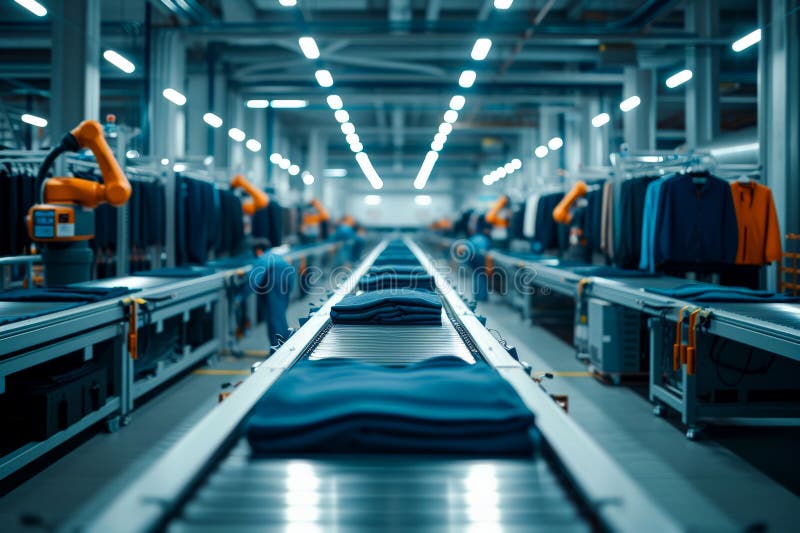 Industrial Robots Sorting Textiles on Automated Production Line Stock ... Industrial Robots Sorting Textiles on Automated Production Line Stock ...