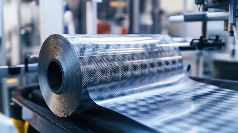 Industrial Roll Textured Material Production Process Stock Photos ...