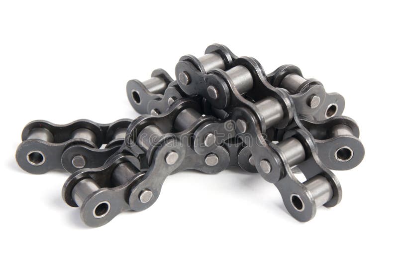 Broken Driving Roller Chain. Parts of Destroyed Industrial Chain Stock ...