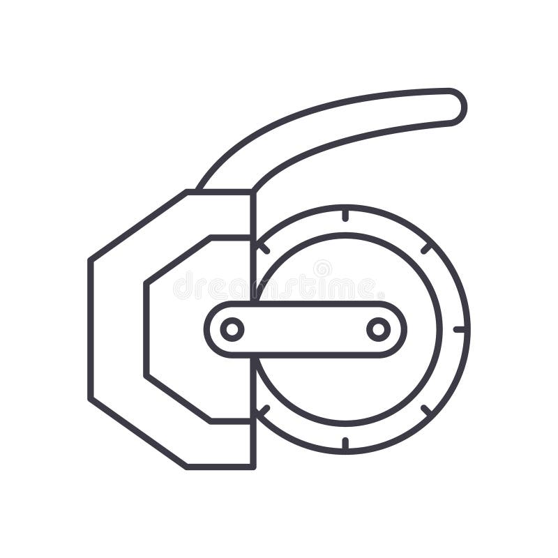 Industrial Rotor Element Icon, Black Vector Sign with Editable Strokes ...