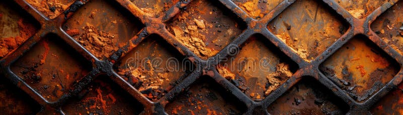 Industrial Rusty Metal Grate Pattern with Weathered Texture and ...