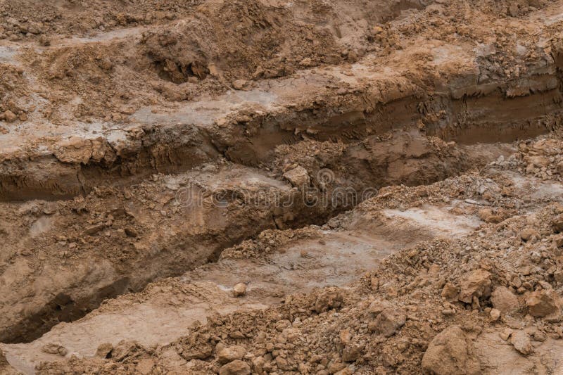 Industrial Sand and Clay Quarry Under Natural Daylight, Emphasizing the ...