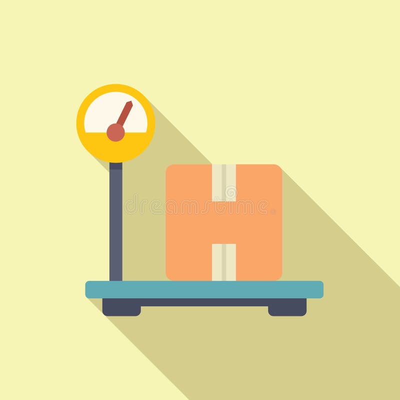 Industrial Scale Weighing Single Cardboard Box on Platform Stock Vector ...