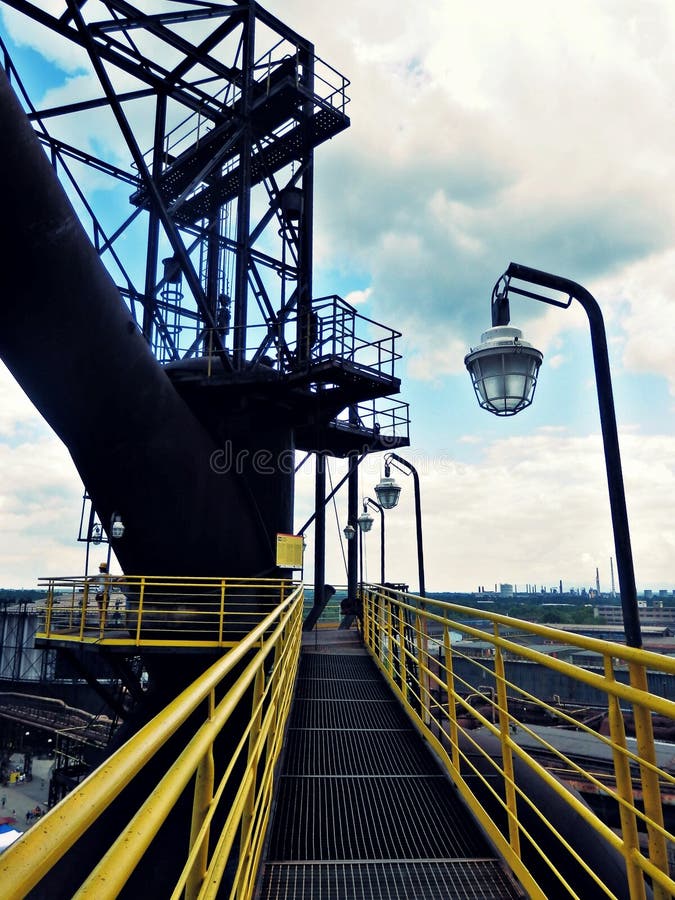 Industrial scene with lamp stock image. Image of tower - 39252927