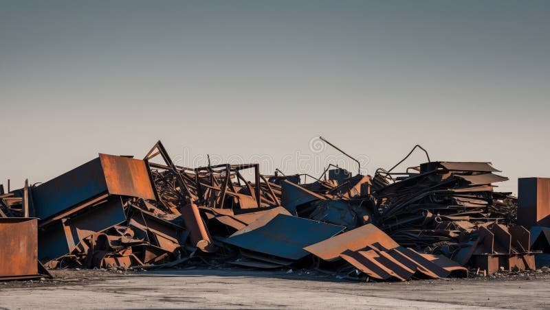 Industrial Scrap Metal Piles and Discarded Materials. Stock ...