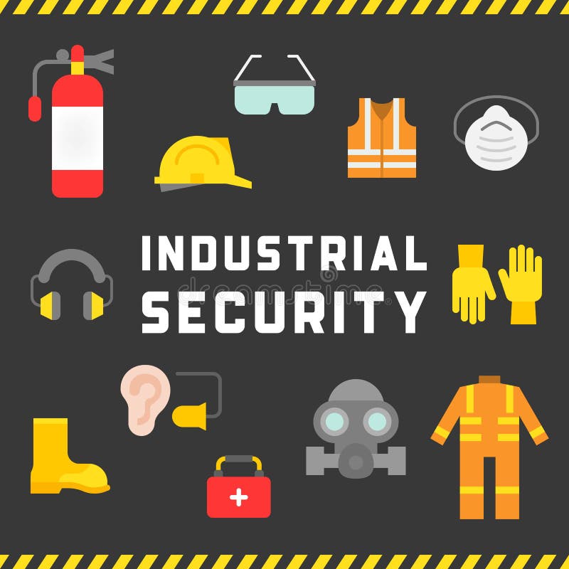 Industrial Security and Protective Equipment for Worker Illustration ...