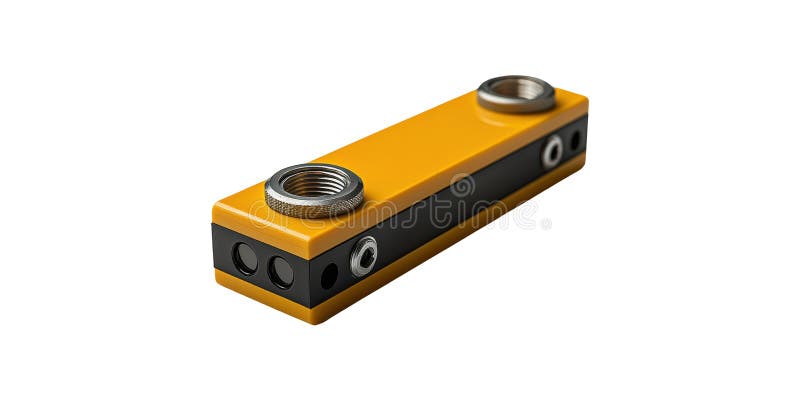 Industrial Sensor Block with Connectors. Precision Measurement and ...