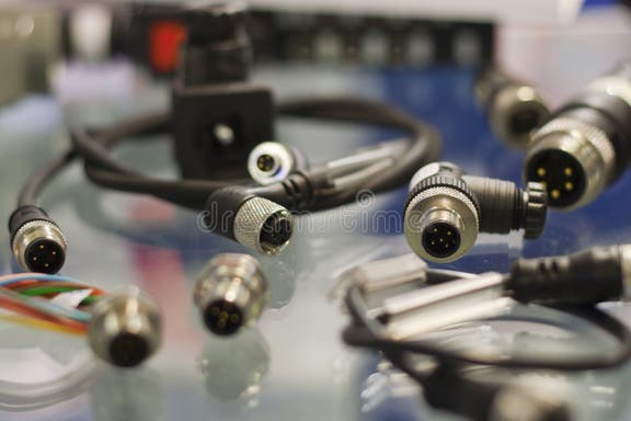 Industrial Sensor Connectors Stock Image - Image of device, current ...