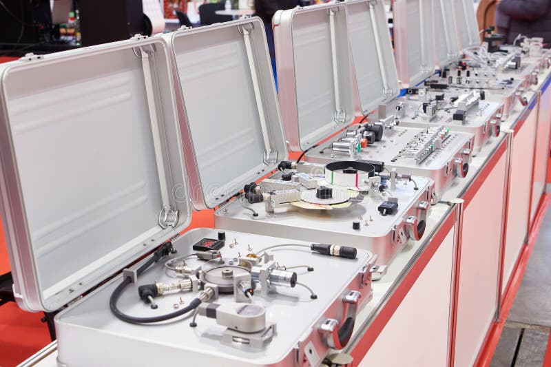 Industrial Sensor Stands at Exhibition Stock Photo - Image of steel ...