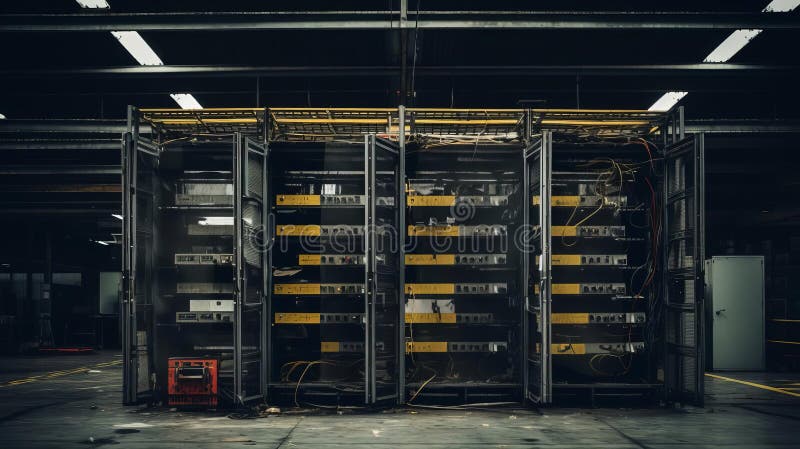 Industrial Server Rack Renovation: a Complex Metal Framework Stock ...