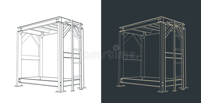 Industrial Service Platform with Ladder Stock Vector - Illustration of ...