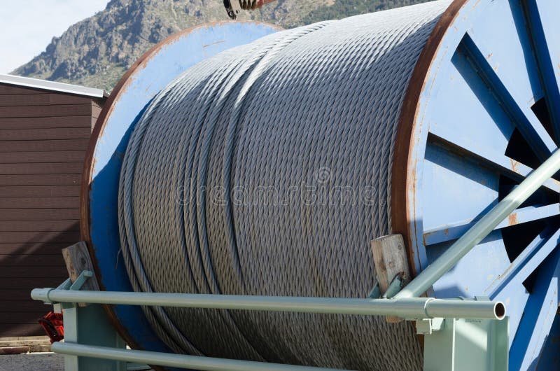 Industrial Setting with Heavy Cable Coil for Construction Stock Image ...