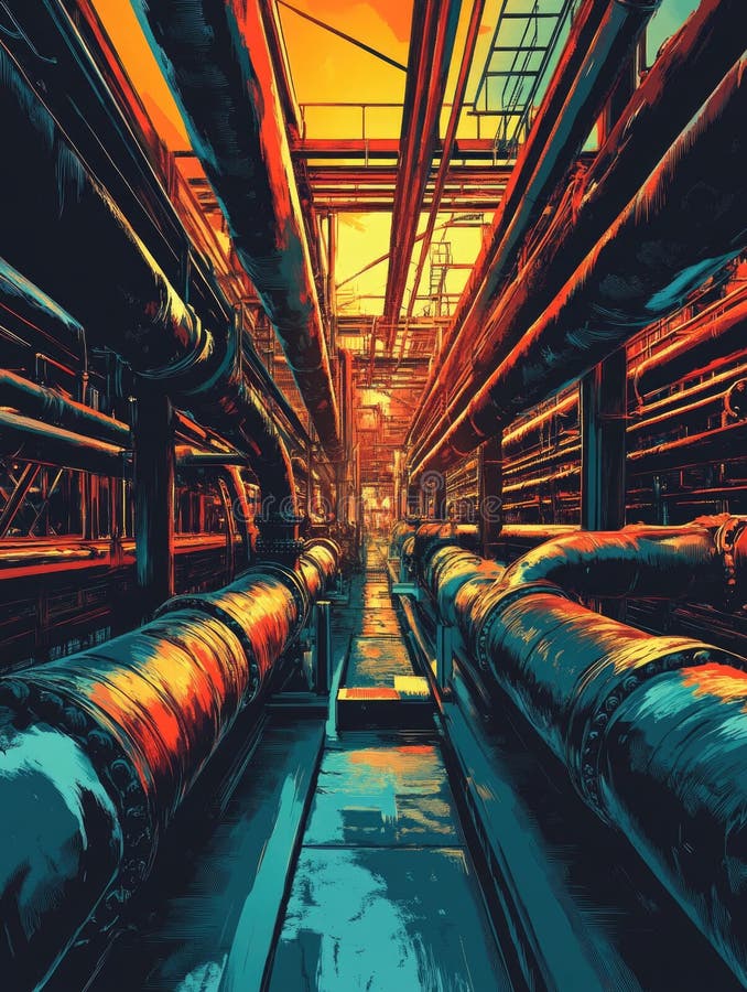 Factory Pipe Installation stock photo. Image of machinery - 375358448