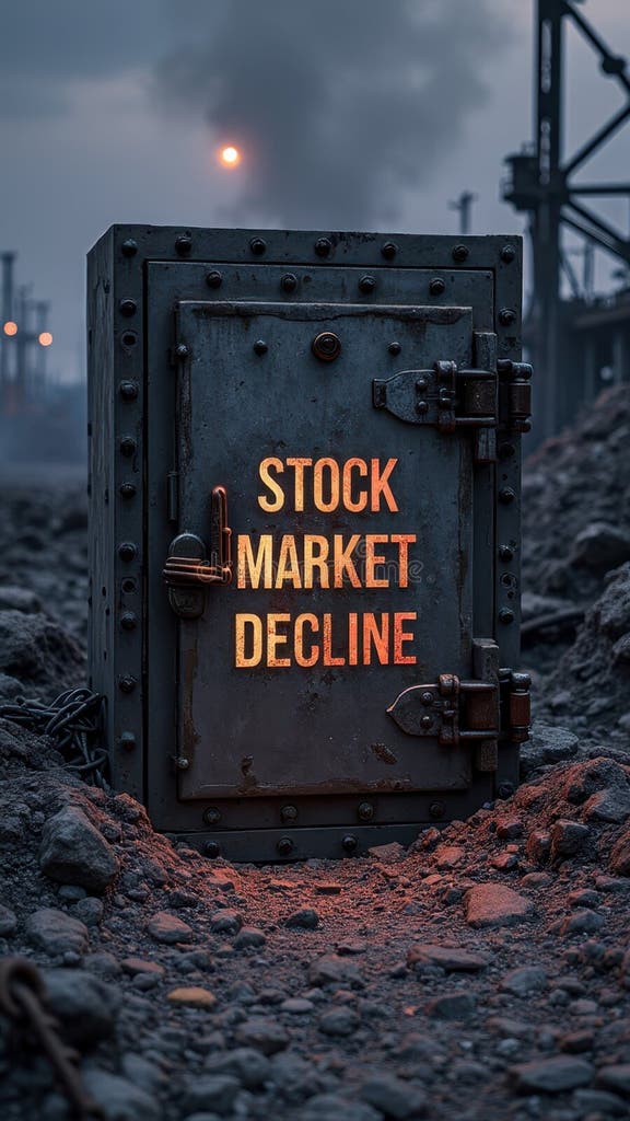 Industrial Setting with Safe and Stock Market Decline Message Stock ...