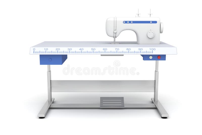 Industrial sewing machine stock illustration. Illustration of blue ...