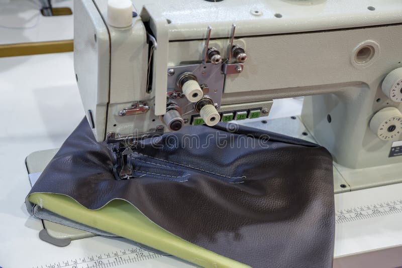 Industrial Sewing Machine Head Stock Photo - Image of machinery, detail ...