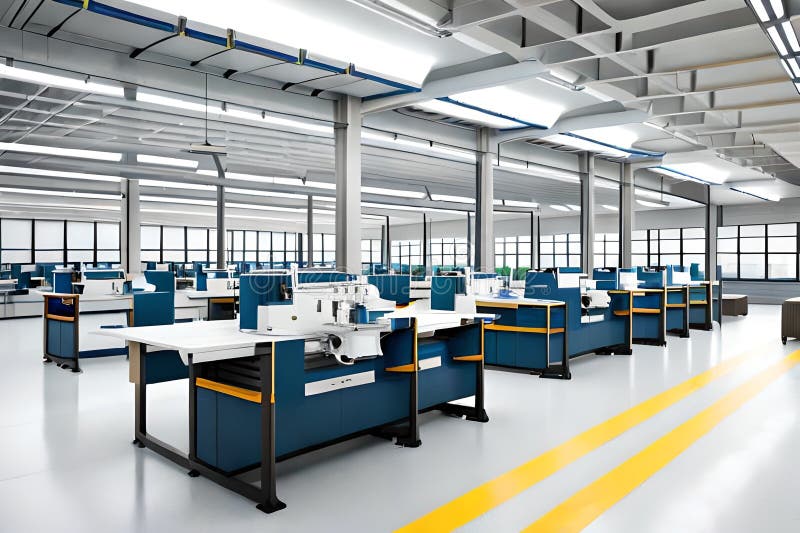 Industrial Sewing Machine in a Textile Factory Ai Generated Stock ...