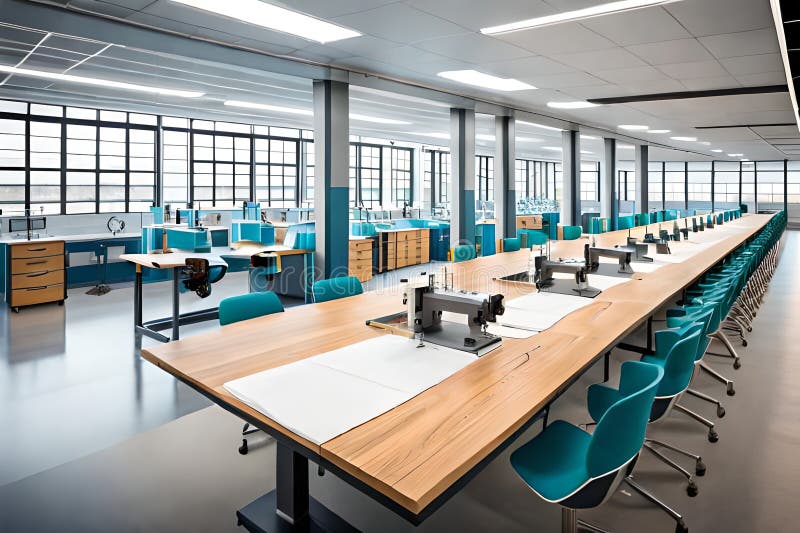 Industrial Sewing Machine in a Textile Factory Ai Generated Stock ...