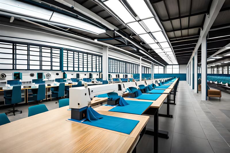 Industrial Sewing Machine in a Textile Factory Ai Generated Stock ...