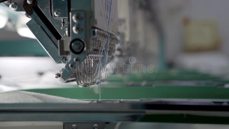 Industrial Sewing Machine in the Workshop Stock Video - Video of ...