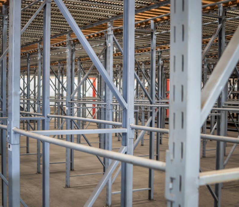 Industrial shelving stock image. Image of storeroom - 233152155