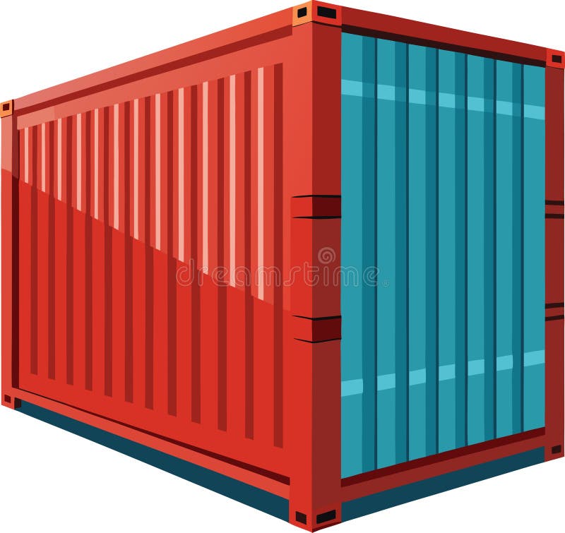 Industrial Shipping Container Vector with Bold Design Stock Vector ...