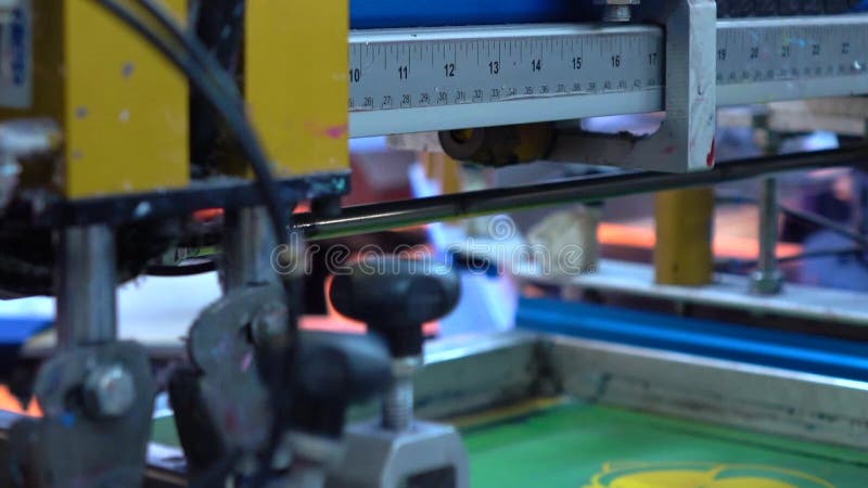 Industrial Silk Screen Printing Machine in Action Stock Footage - Video ...