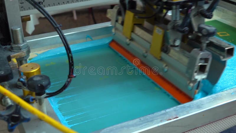 Industrial Silk Screen Printing Machine in Action Stock Footage - Video ...