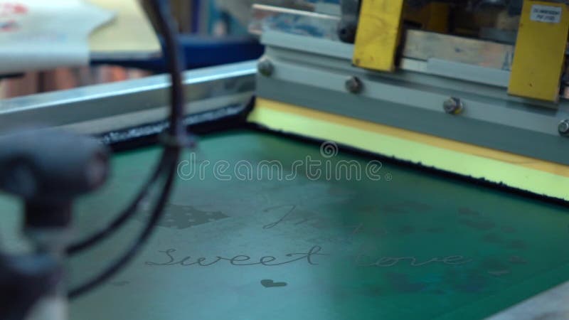 Industrial Silk Screen Printing Machine in Action Stock Footage - Video ...