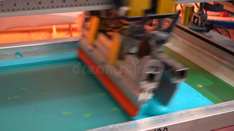 Industrial Silk Screen Printing Machine in Action Stock Footage - Video ...