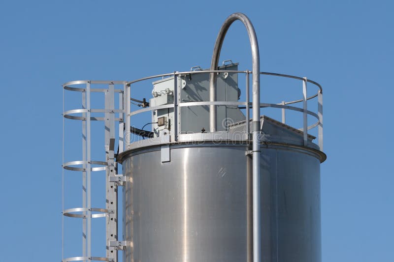 Industrial Silo stock image. Image of ladder, stainless - 2141549