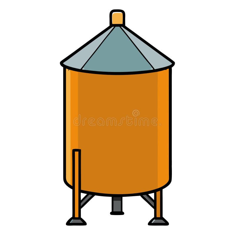 Industrial Silo Vector Illustration for Storage and Agriculture ...